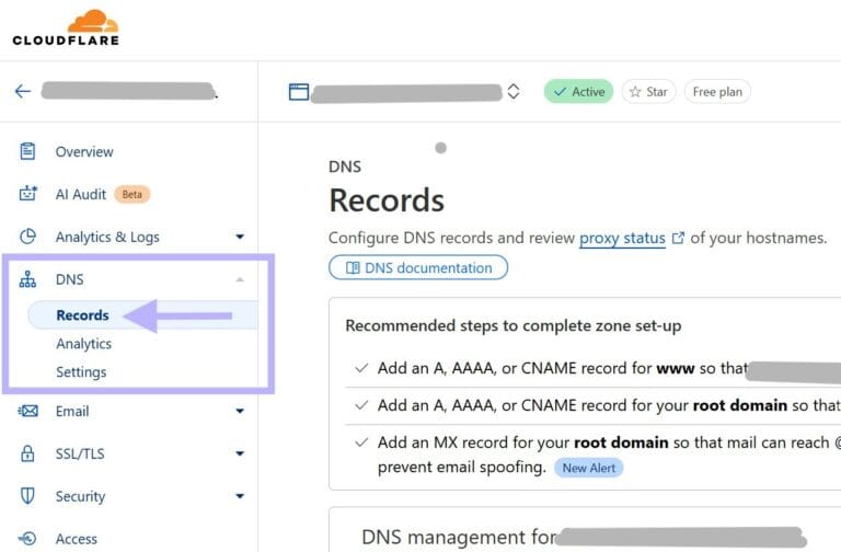 Get a domain and route traffic to static IP using Cloudflare