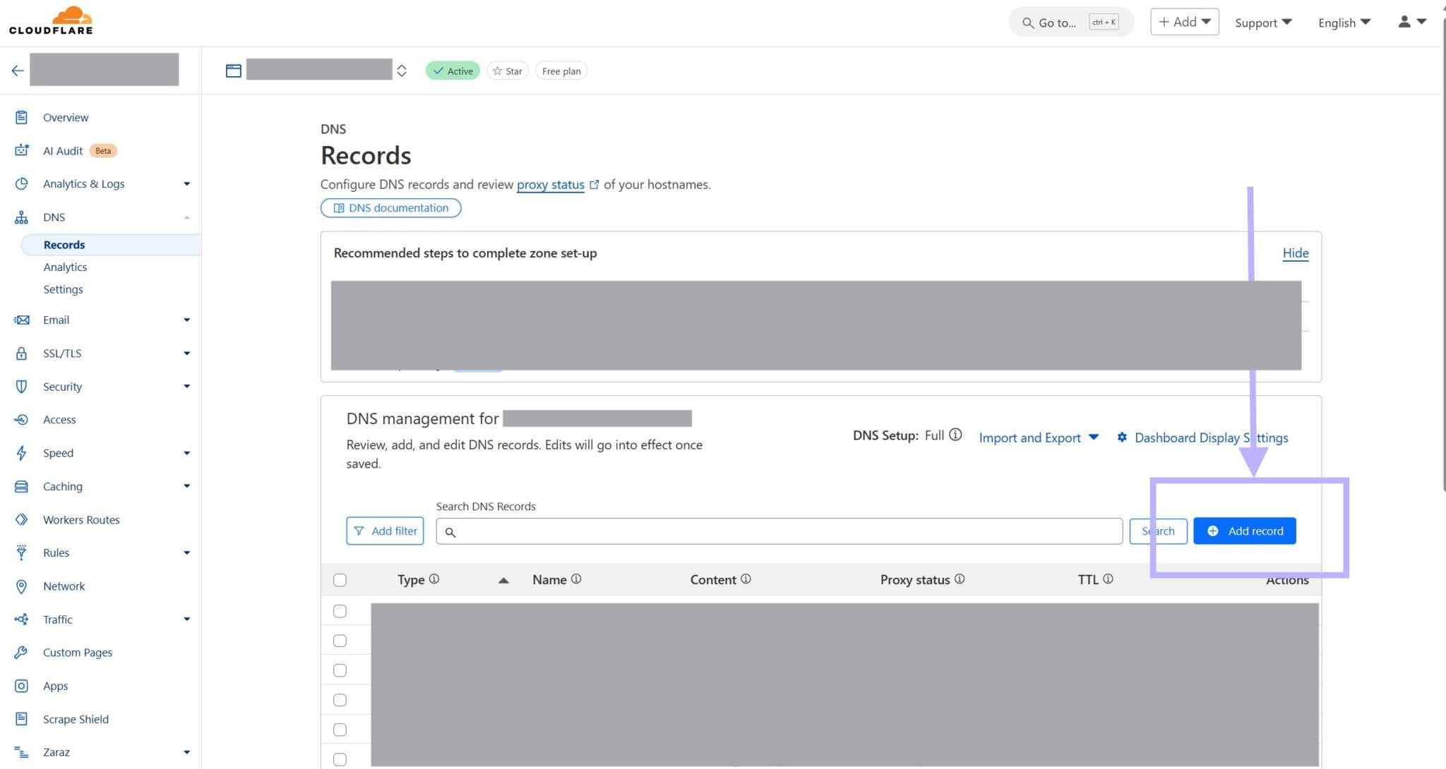 Get a domain and route traffic to static IP using Cloudflare